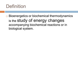 Bioenergetics | PPT