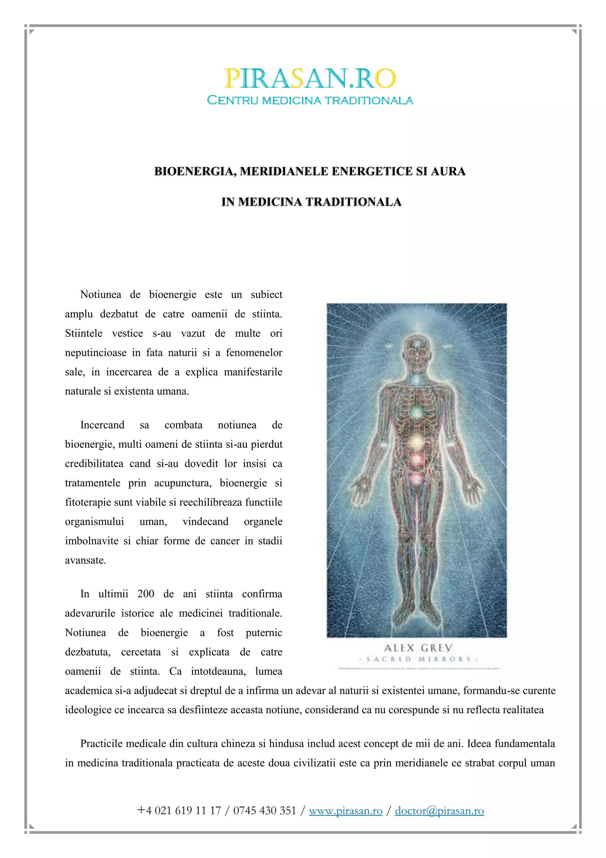Bioenergia, meridianele energetice si aura in medicina traditionala | PDF