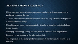 Bioenergy and biogas | PPTX