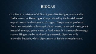 Bioenergy and biogas | PPTX