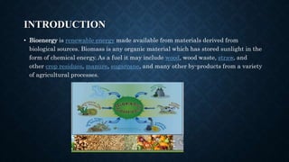 Bioenergy and biogas | PPTX