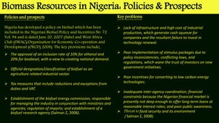 Bioenergy technology, products and developments in Nigeria | PPTX
