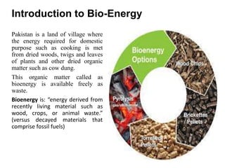 Bio energy uses in pakistan | PPTX