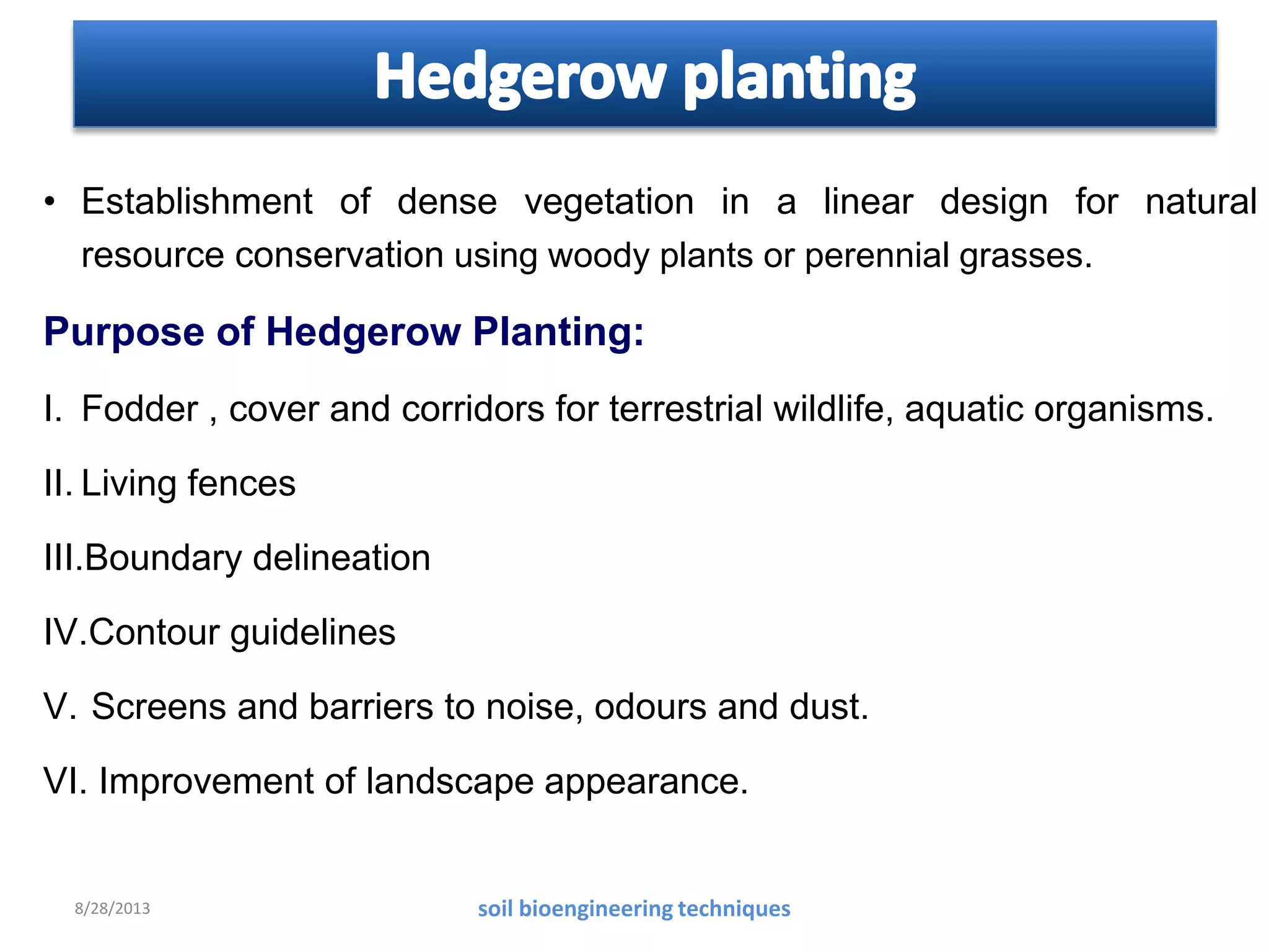 Bio-engineering measures for soil erosion control | PPTX