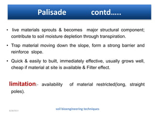 Bio-engineering measures for soil erosion control | PPTX