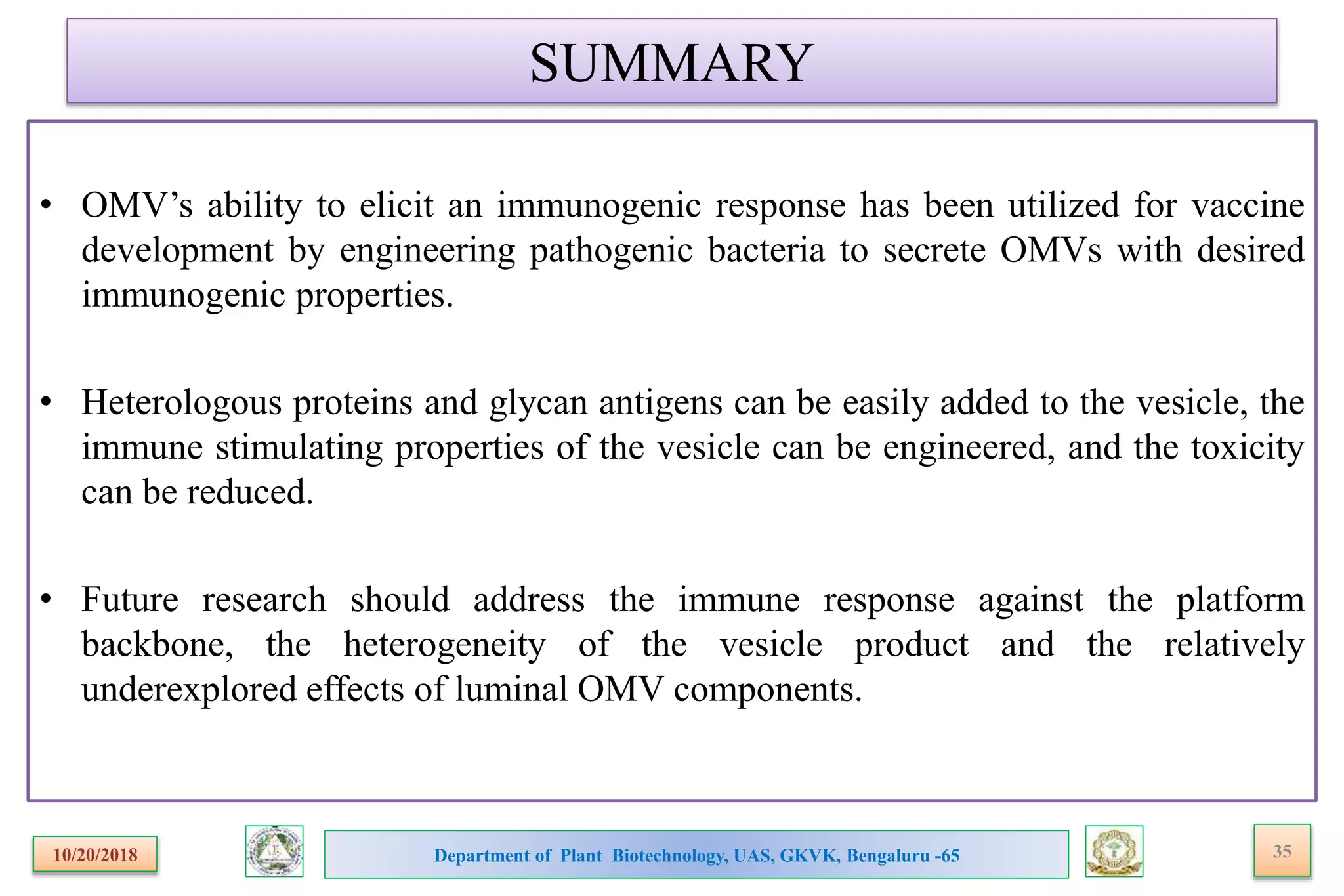 Bioengineering bacterial outer membrane vesicles as vaccine platform | PPTX