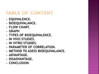 Bioeqivqlqnce studies | PPTX