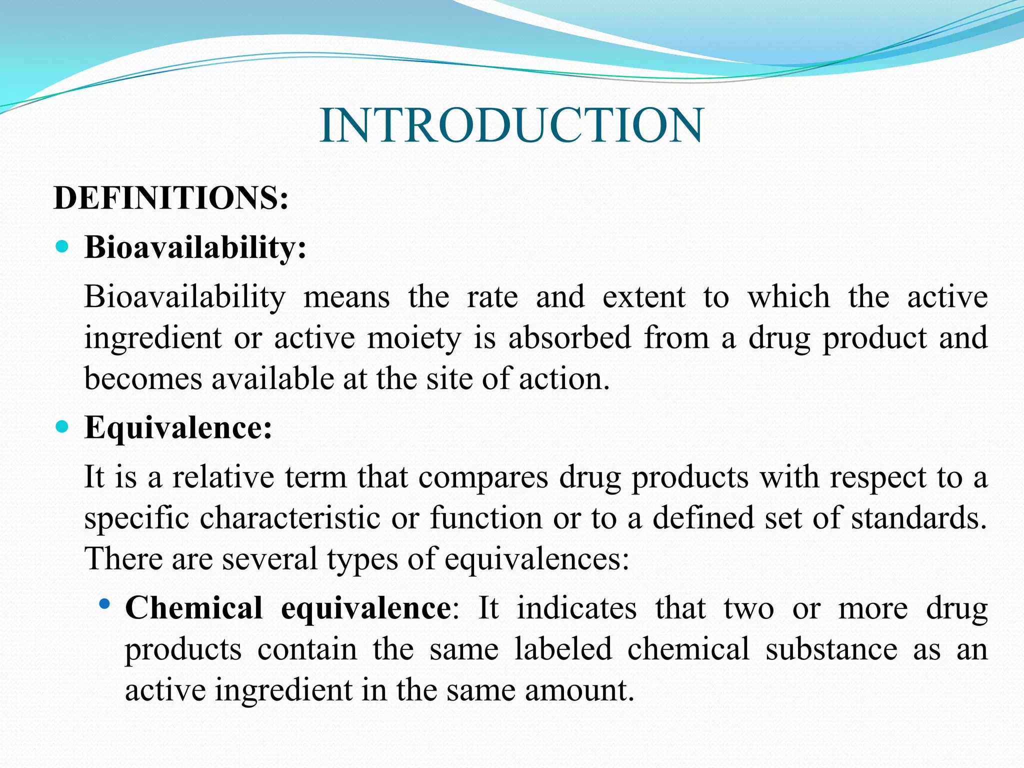 Bioequivalence 112070804009 | PPTX