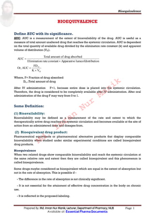 Bioequivalence MANIK | PDF