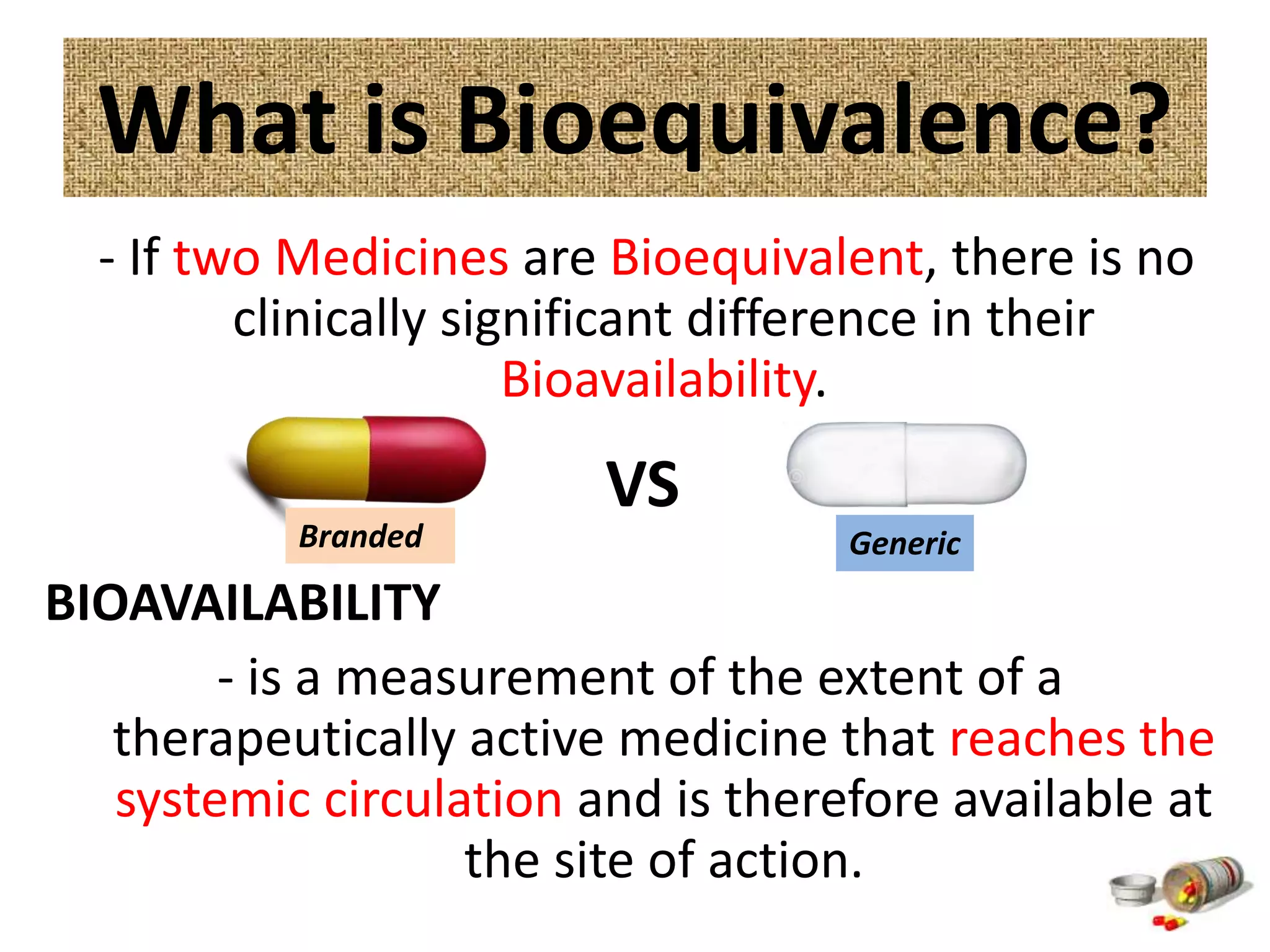 Bioequivalence and adme | PPTX