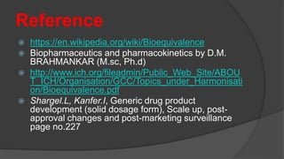 Bioequivalence And Drug Product Assessment Pptx