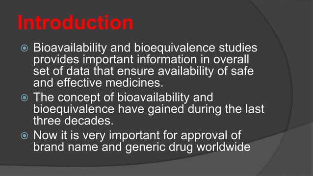 Bioequivalence and drug product assessment | PPTX | Pharmaceutical ...