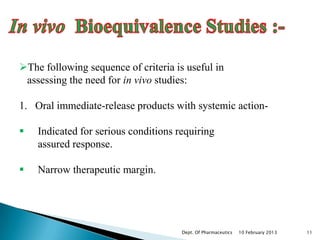 Bioequivalence studies | PPTX
