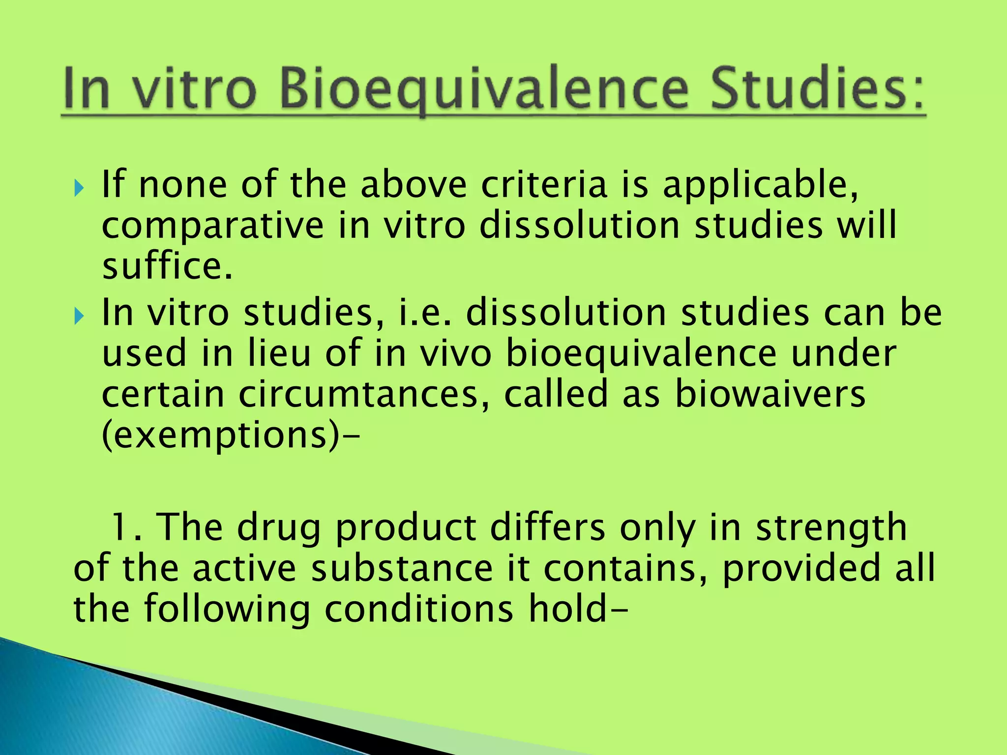 Bioequivalence studies | PPTX