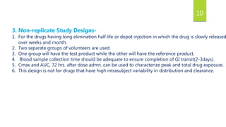 Bioequivalence studies ( Evaluation and Study design) | PPTX