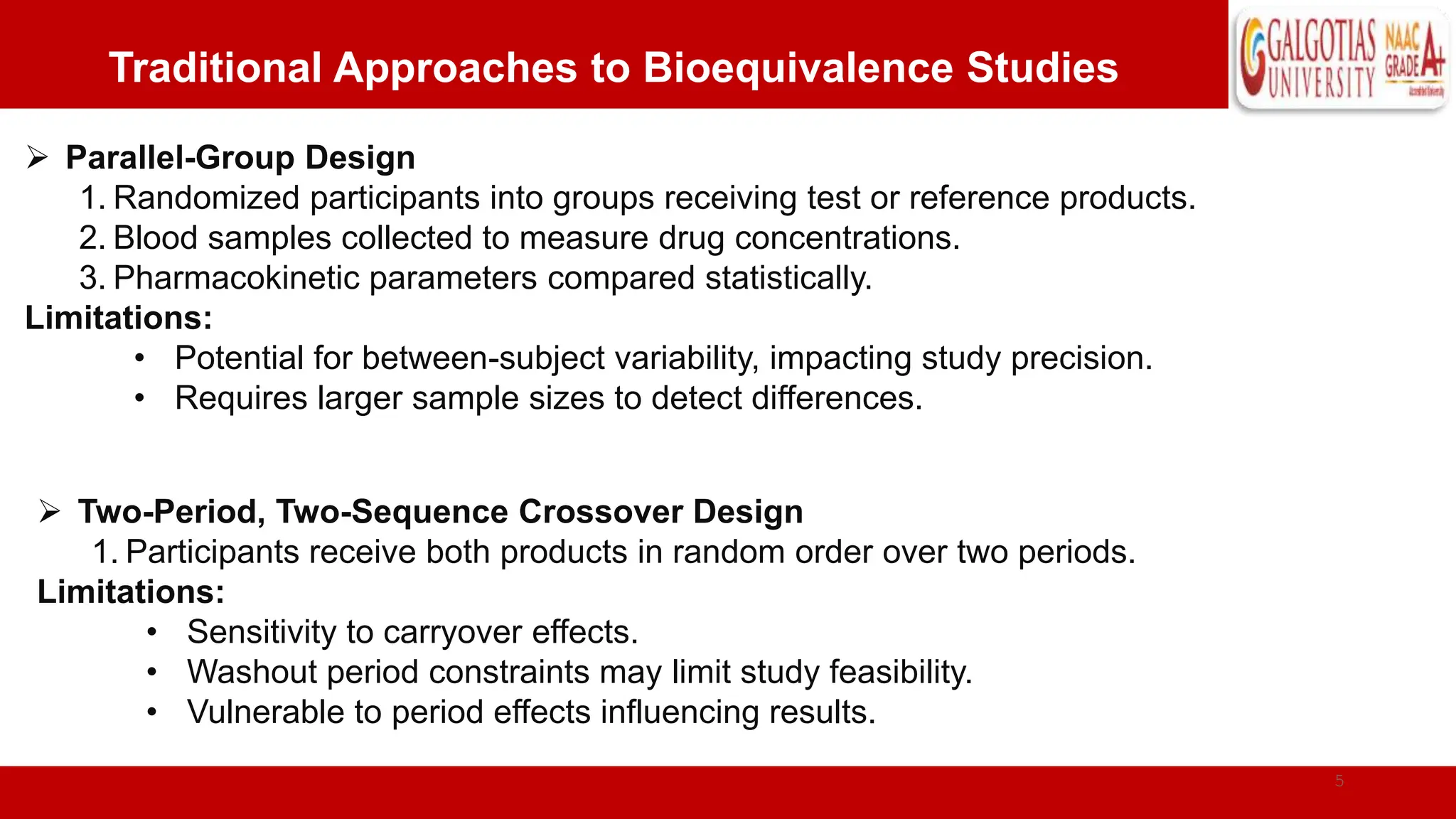 Advancements In BIOEQUIVALENCE STUDY DESIGN - 2024 | PPTX