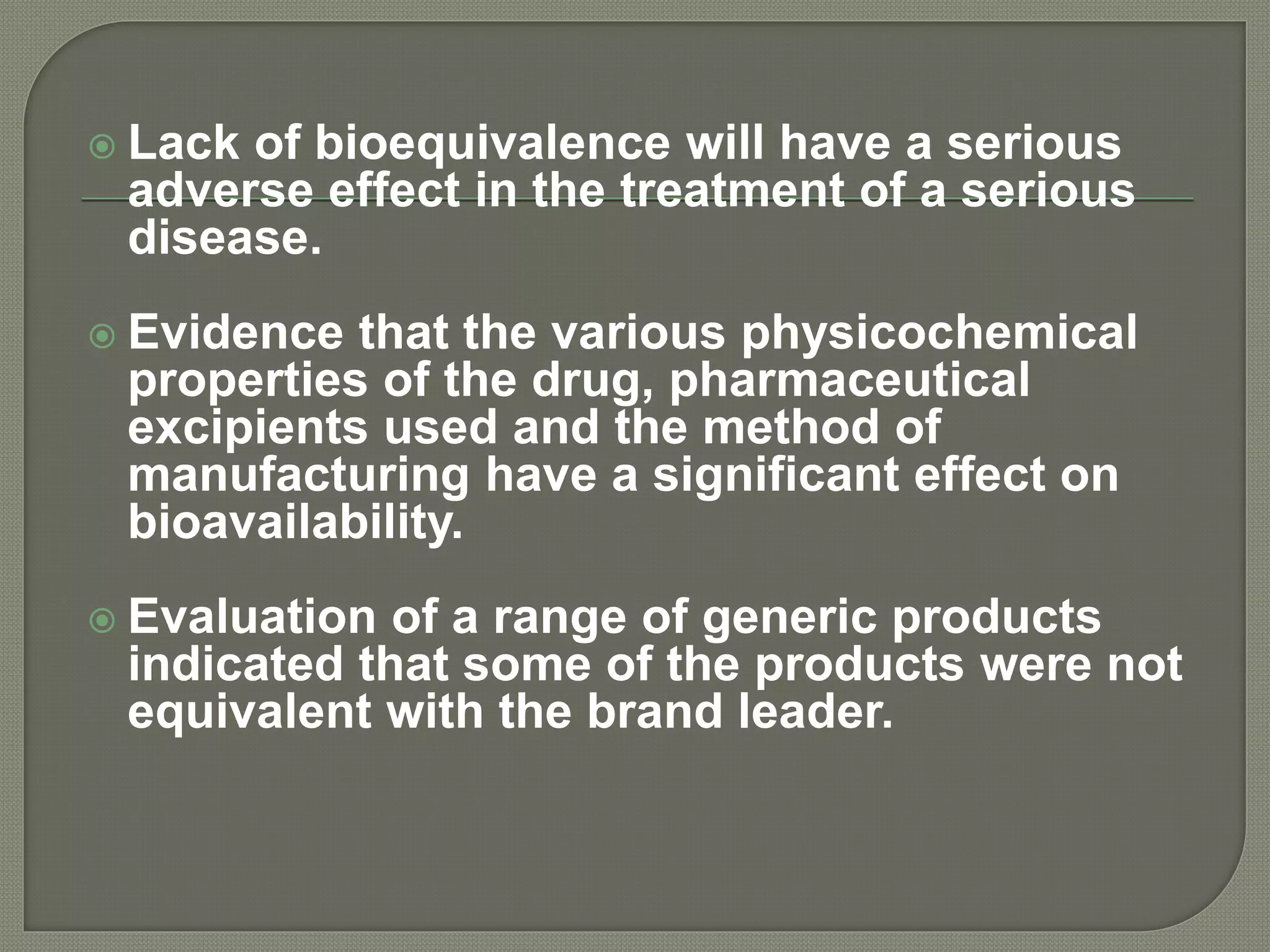 Bioequivalence stuides bioequivalance and its importance | PPT