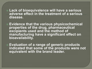 Bioequivalence stuides bioequivalance and its importance | PPT