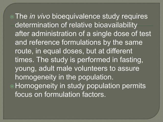 Bioequivalence stuides bioequivalance and its importance | PPT