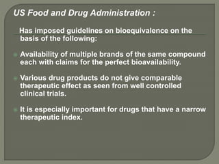 Bioequivalence stuides bioequivalance and its importance | PPTX