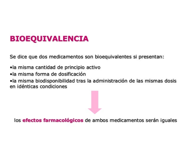 Bioequivalencia en medicamentos