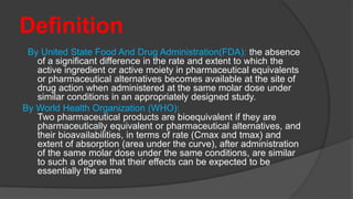 Bioequivalence and drug product assessment | PPTX