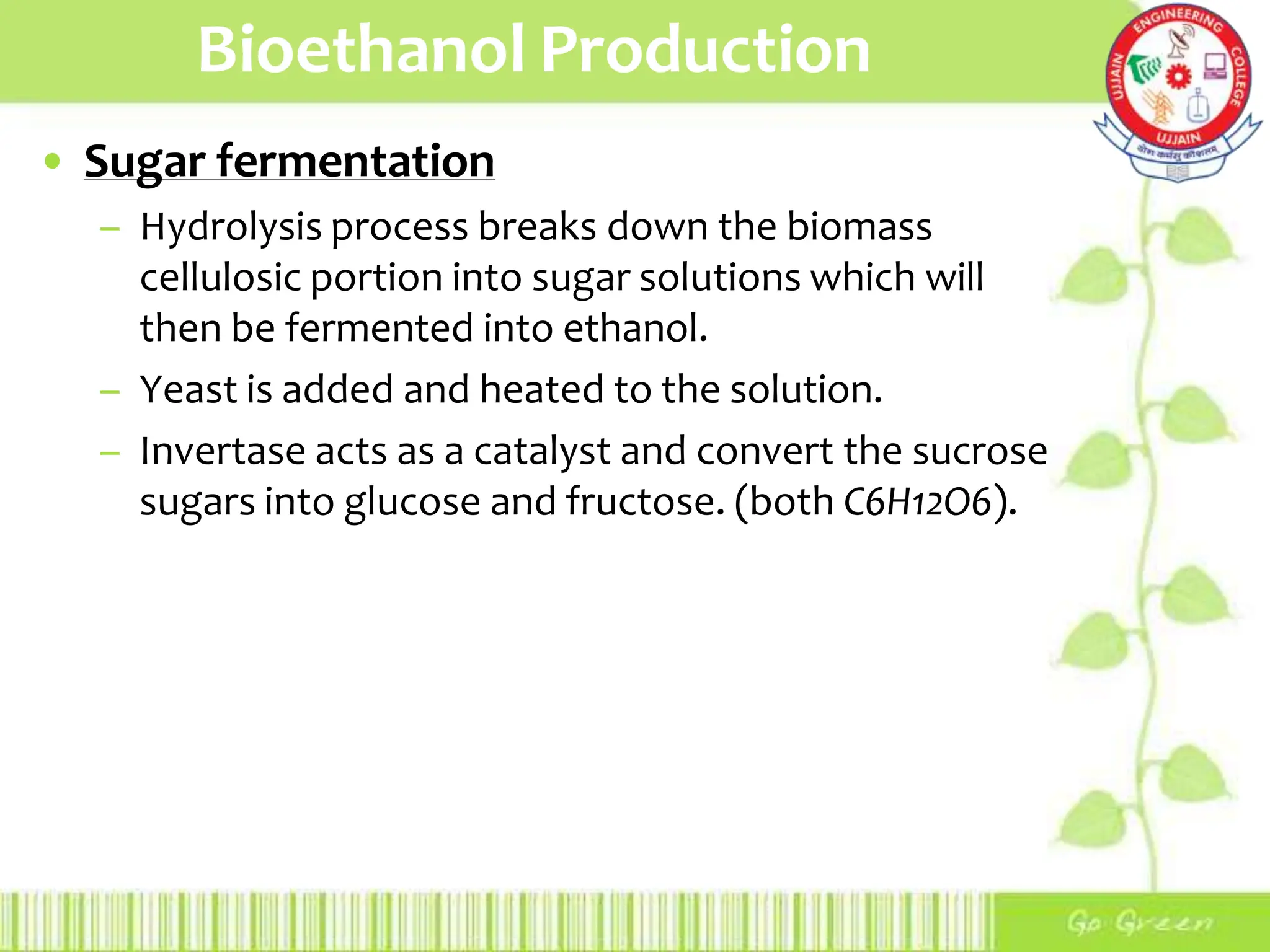bioethanol production from sugarcane waste | PPTX