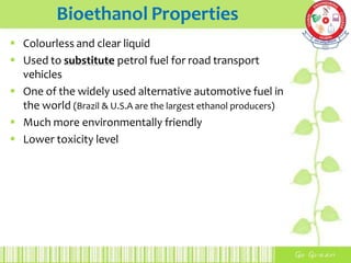 bioethanol production from sugarcane waste | PPTX