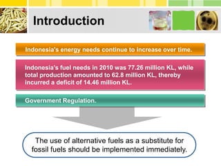 Bioethanol from indonesia's arrowroot tuber | PPT