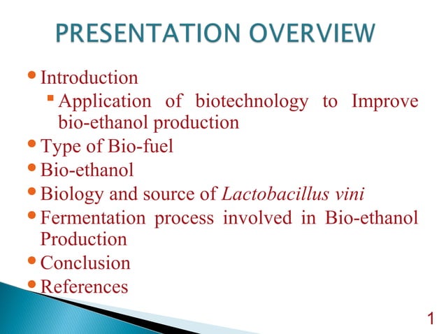 Bioethanol production | PPT