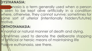 BIOETHICS. DIGNITY IN DEATH AND DYING | PDF