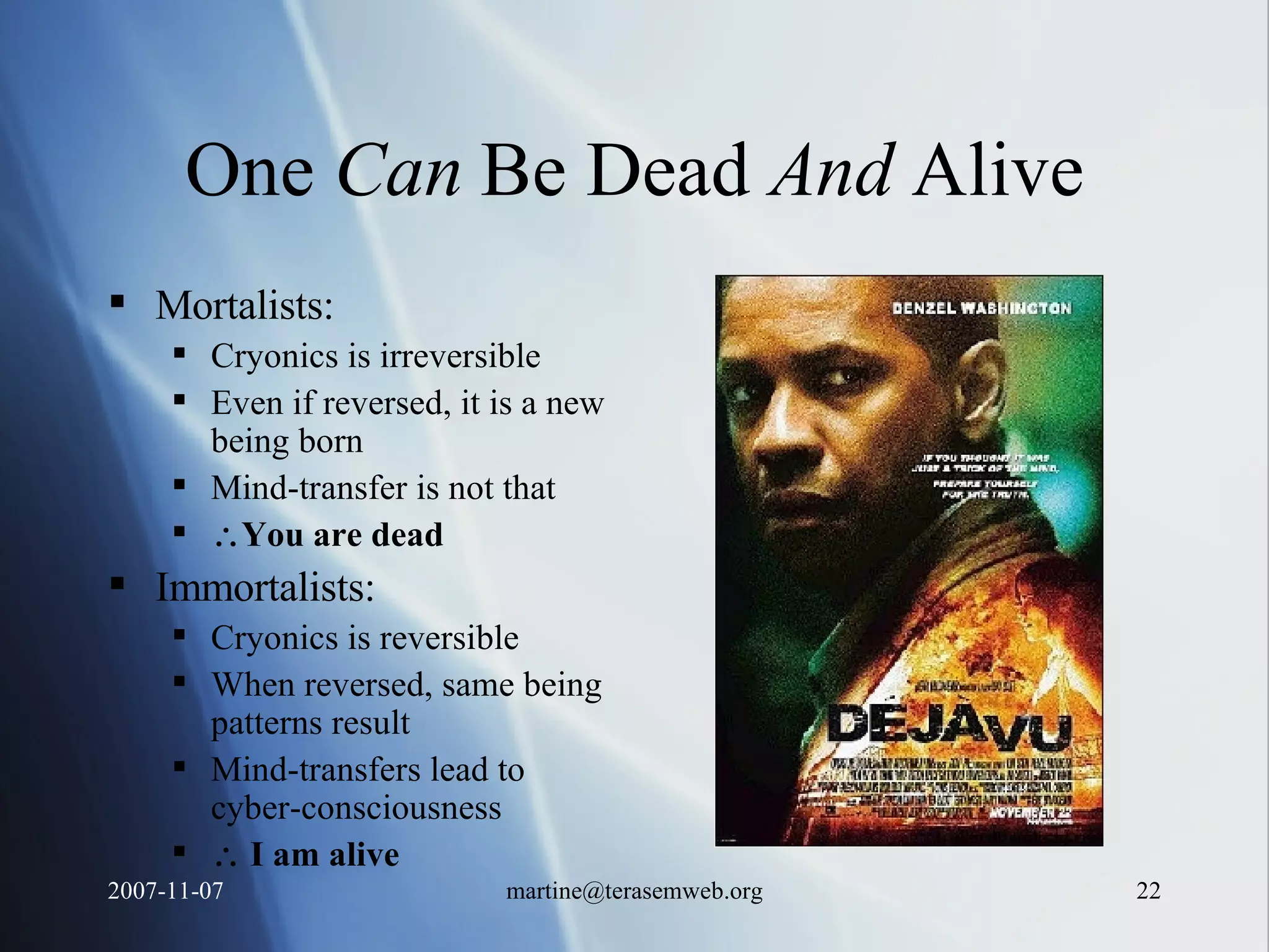 Bioethics of Biostasis | PPT