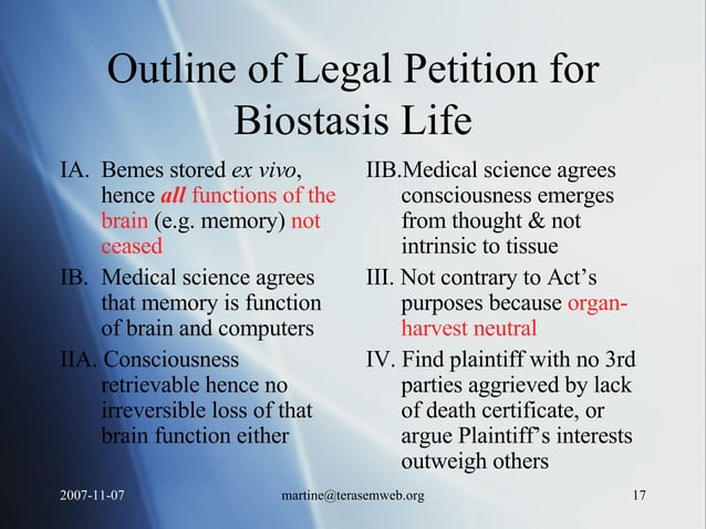 Bioethics of Biostasis | PPT