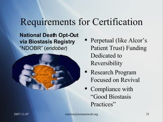 Bioethics of Biostasis | PPT