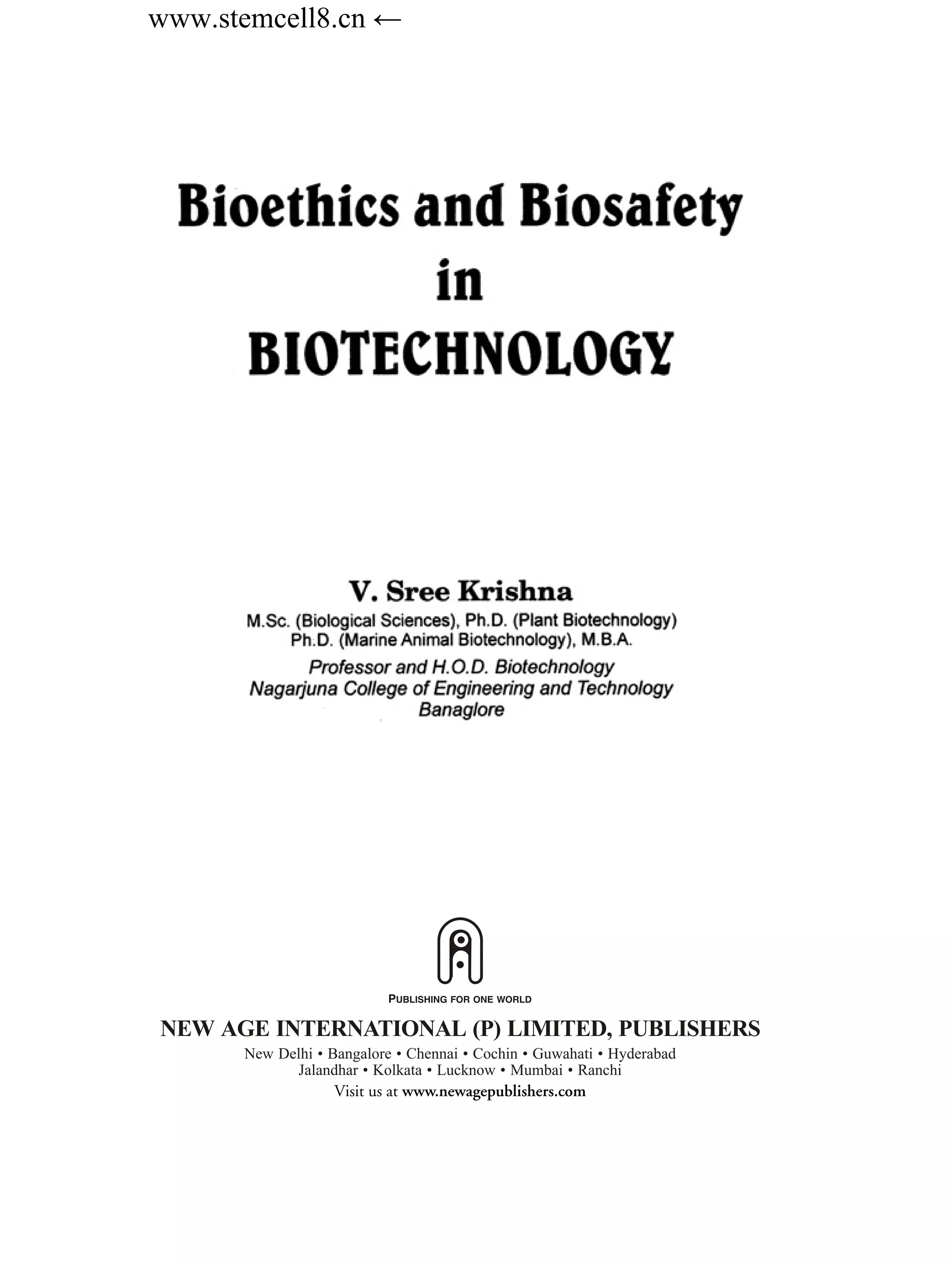 Bioethics and biosafety in biotechnology | PDF