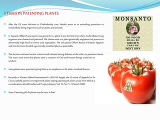 Bio-Ethics and Patenting | PPTX