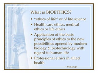 Bioethics defined | PPT