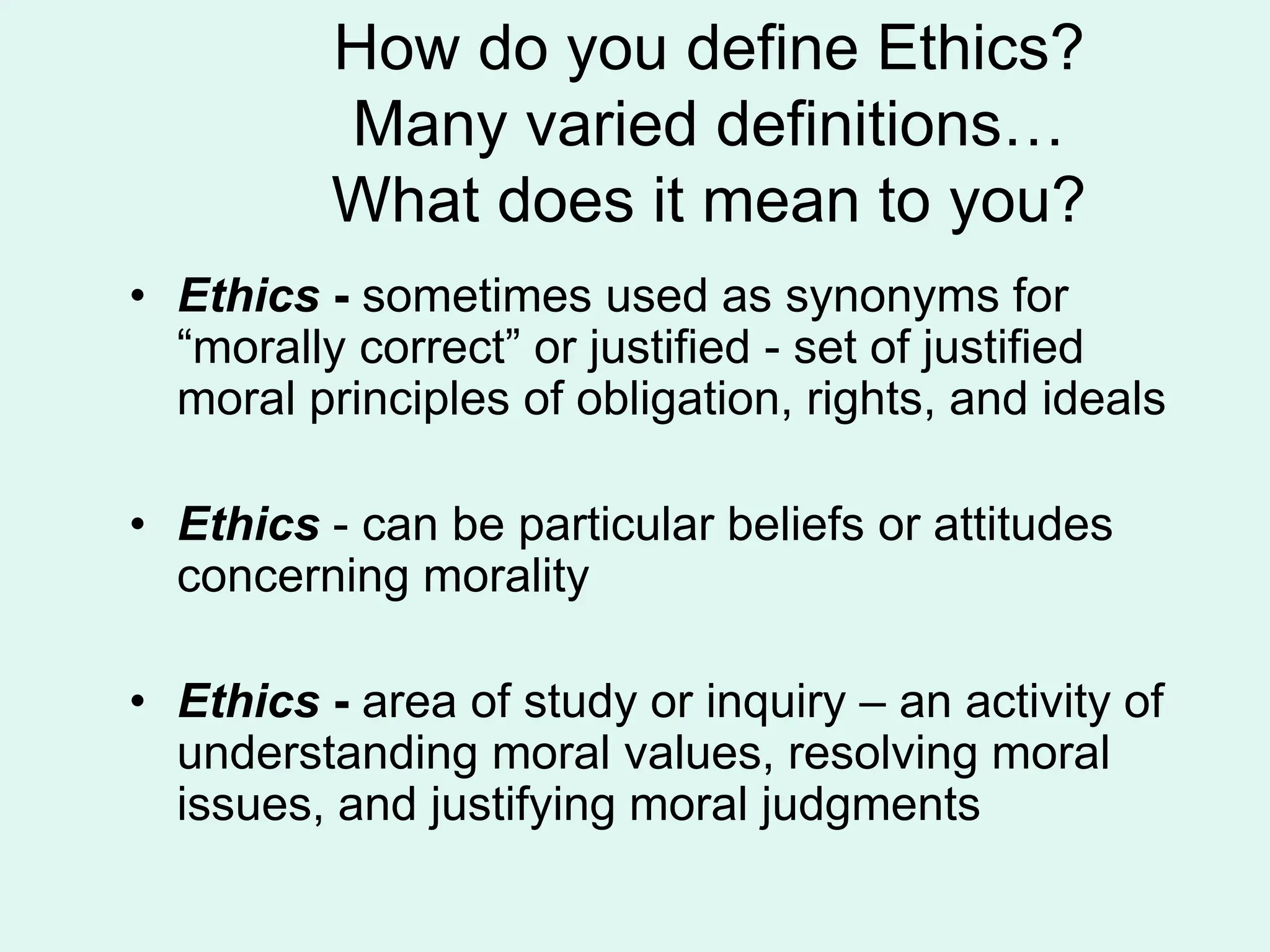 Introduction to Bioethics, Powerpoint presentation | PPT