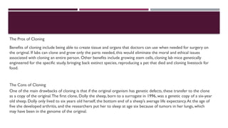 bioethics human cloning pros and cons ppt | PPTX