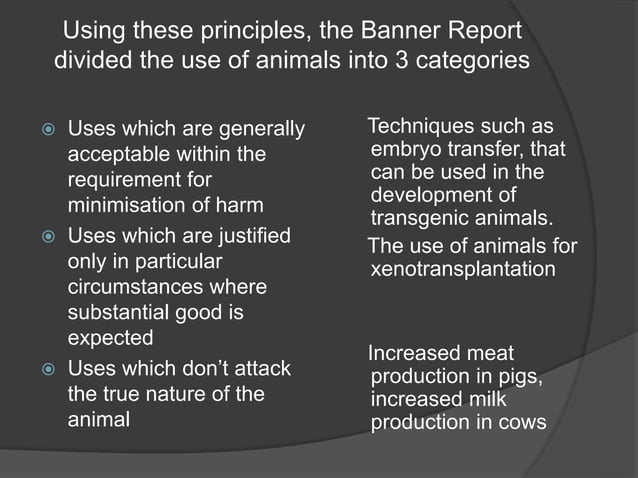 Bioethics of transgenic animals | PPTX | Biological Sciences | Science