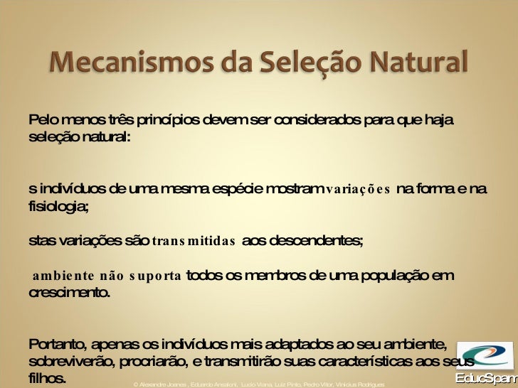 Educspam Evolucao E Selecao Natural