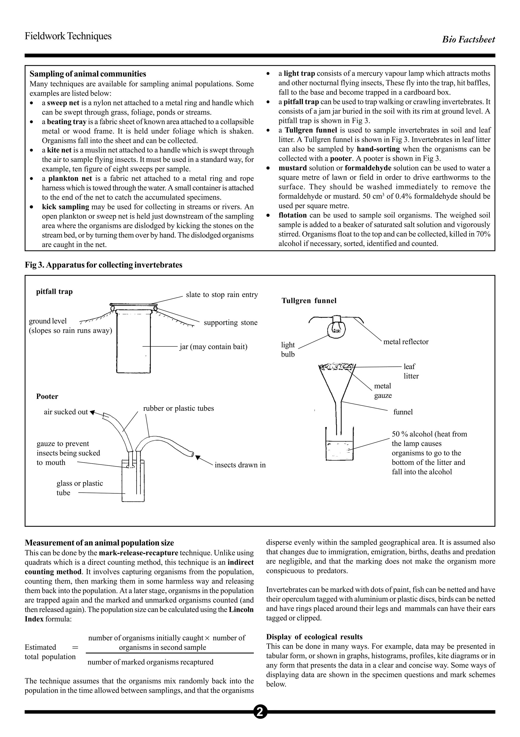 Biofactsheet fieldworktech | PDF