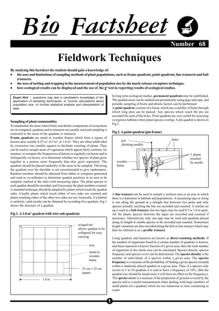 Biofactsheet fieldworktech | PDF