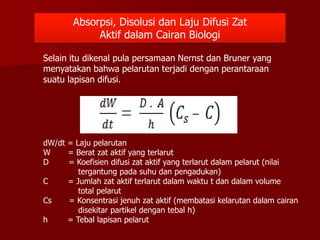 Faktor-Faktor yang Berpengaruh Terhadap Proses Pelepasan, Pelarutan dan ...