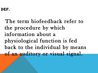 Definition of Biofeedback and what is its Importance ? - The Physio ...