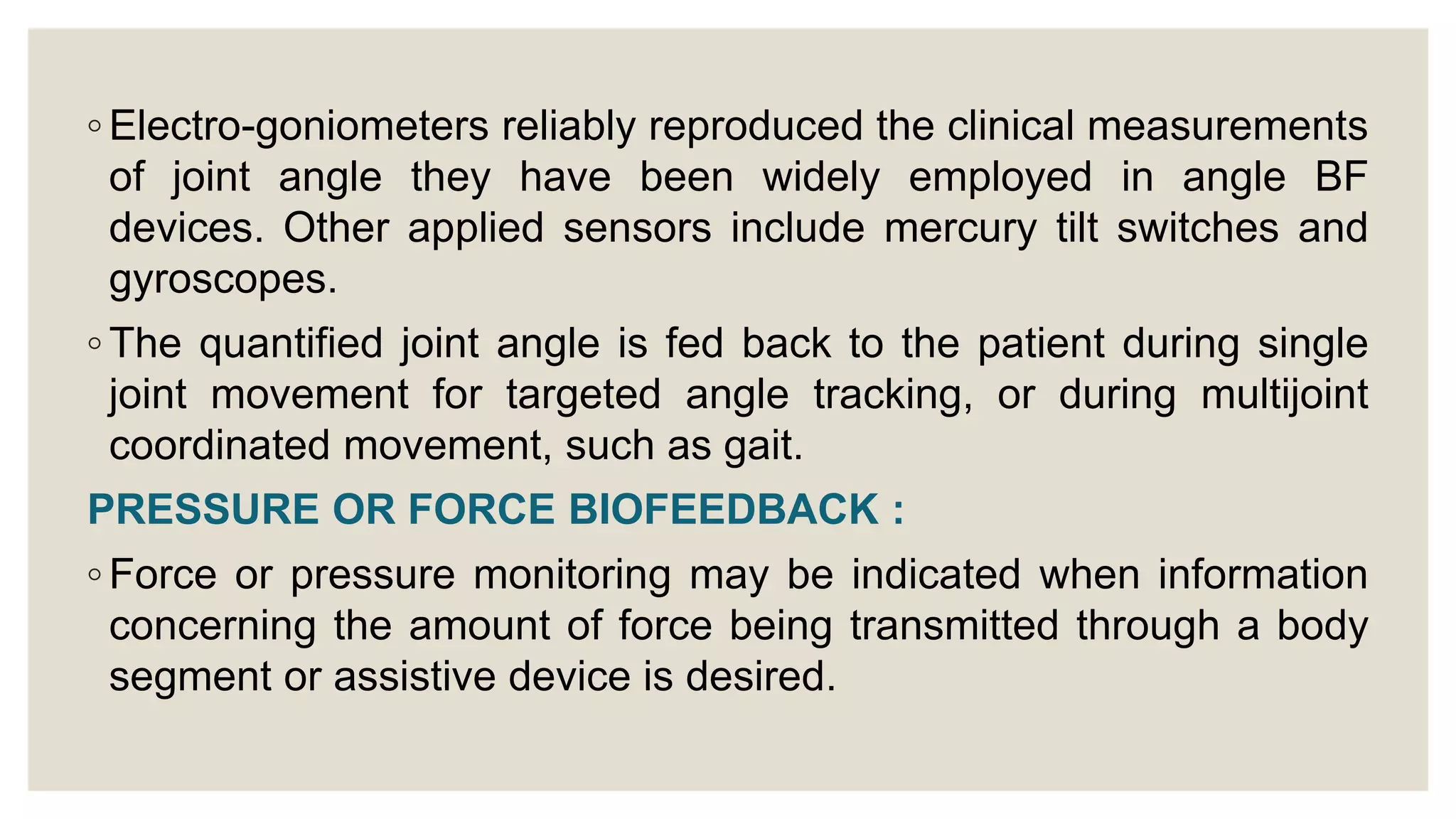 Biofeedback in neurorehabilitation by arfa sulthana | PPTX