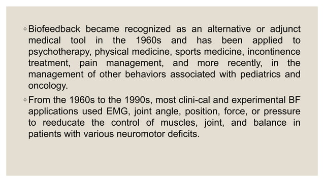 Biofeedback in neurorehabilitation by arfa sulthana | PPTX