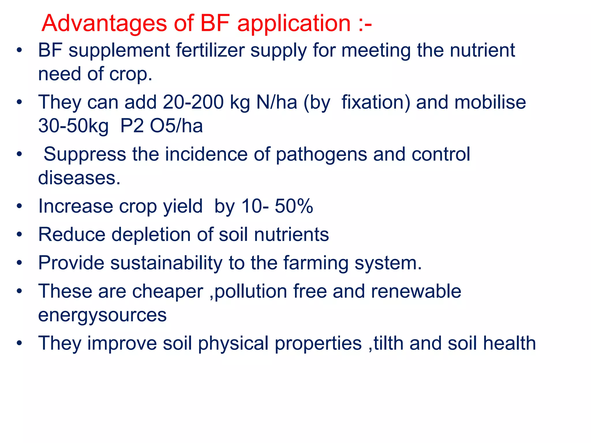 Biofertiliser and their advantages complite | PPTX