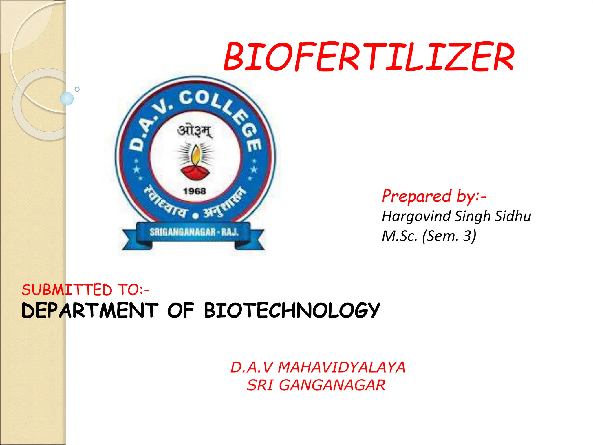 biofertilizer.ppt | Agriculture | Industries