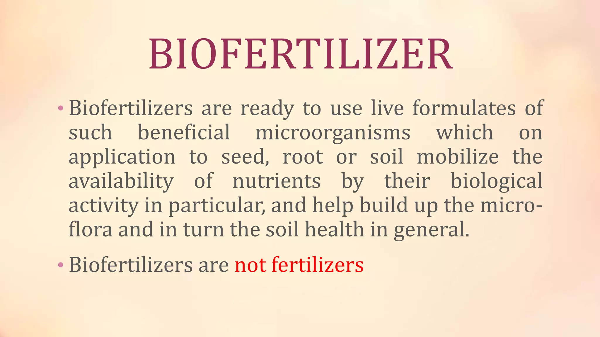 Biofertilizer applications | PPTX